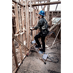 Little Giant Ladders, Jumbo Step, 3-Step, 2 Foot, Step Stool, Aluminum & Little Giant Ladders, Jumbo Step, 4-Step, 3 Foot, Step Stool, Aluminum, Type 1AA, 375 lbs Weight Rating, (11904)