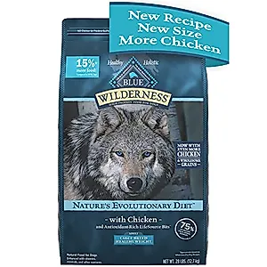 Blue Buffalo Wilderness High Protein Natural Large Breed Healthy Weight Adult Dry Dog Food Plus Wholesome Grains, Chicken 28 lb Bag
