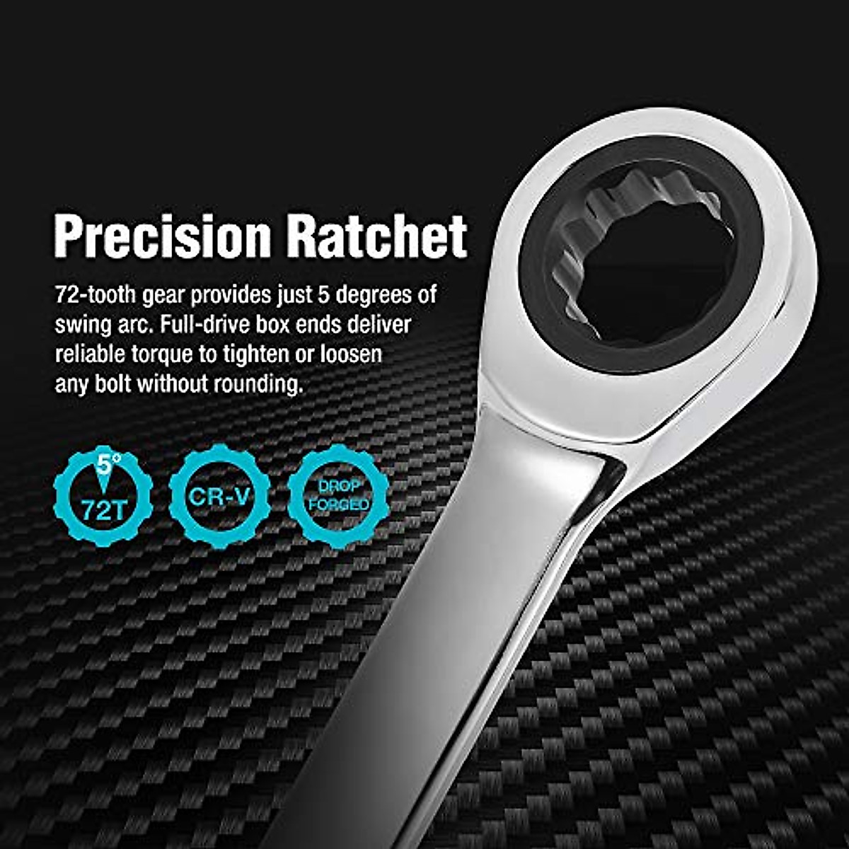 DURATECH Extra Long Ratcheting Wrench Set, Combination Wrench Set, Metric, 9-Piece, 8,10,12,13,14,16,17,19,22mm, CR-V Steel, with EVA Foam Tool Organizer