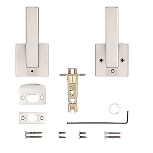 Kwikset Singapore Privacy Door Lever for Bedroom and Bathroom Doors with Microban in Satin Nickel