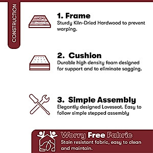 Lifestyle Solutions Loveseat Sofa, Heather Grey