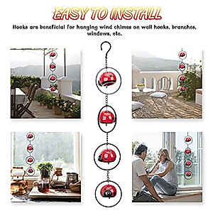 Ceramics Wind Chimes Outdoor, Wind Chime for Outside with Soothing Melodic Tones for Garden Patio Balcony Home Décor Ladybug