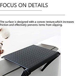 6 Inch Wide Platform Solid Screen Shelf Adjustable Mount Desktop PC Monitor Used to Place Cable Box Speakers Apple TV Playstation Camera Frames Remote-Black