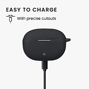 kwmobile Silicone Case Compatible with Beats Studio Buds - Case Protective Cover for Headphones - Black