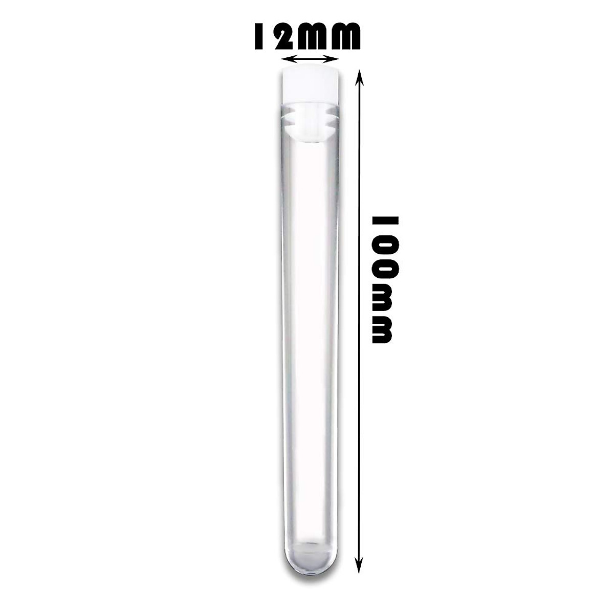 Twdrer 50 PCS Clear Plastic Test Tubes with Cap and Rack for Scientific Experiment,Halloween,Christmas,Scientific Theme Party Decoration,Candy Storage(12mm x 100mm)