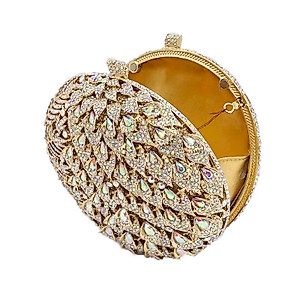ZLXDP Round Ball Evening Bags and Clutches Wedding Party Rhinestones Handbags Bridal Purse