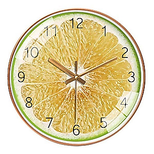 NO Brands Cartoon Fruit Modern Minimalist Household Wall Clock Living Room Personality Creative clock-12 inches_178 Black