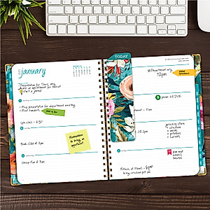 HARDCOVER 2023 Planner: (November 2022 Through December 2023) 8.5"x11" Daily Weekly Monthly Planner Yearly Agenda. Bookmark, Pocket Folder and Sticky Note Set (Teal Floral)