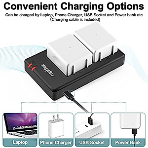 Upgraded 2-Pack 4950mAh Replacement Batteries with Charger Compatible with Arlo Pro 4/Pro 3/Ultra/Ultra 2 Wireless Security Cameras, Rechargeable 3.85V Long-Lasting Battery Life and Easy to Install