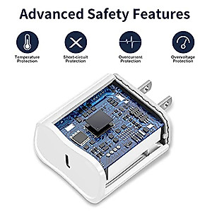 2 Pack 20W USB C Wall Charger, Miady Fast Charger Block Adapter Compatible for iPhone 14/14 Pro/14 Pro Max/13/13Pro/12/12 Pro, iPad AirPods Pro and More (Cable Not Included)