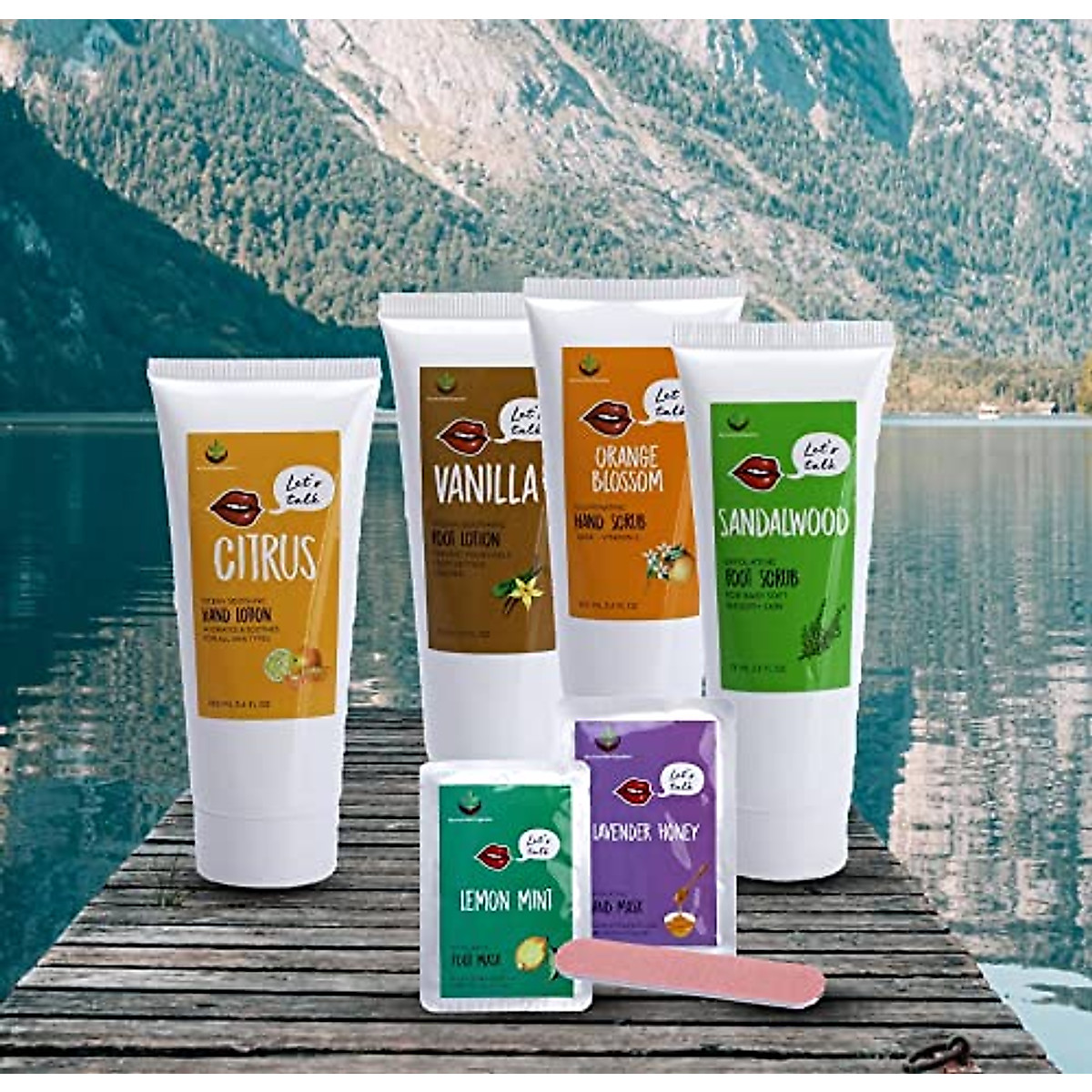 Mother's Day Gift Box Skincare Spa Set. Luxury Spa Gift Set with Hand Mask & Foot Peeling Mask for Working Hands Lotion Gift Set for Hardworking Women & Men! Moisturizing Healing Skincare Kit.