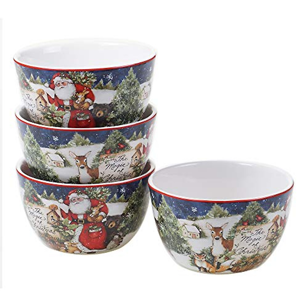 Certified International Magic of Christmas Santa 16pc Dinnerware Set, Service for 4, Multicolored