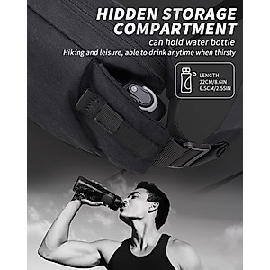 Fanny Pack for Mens Crossbody Bag, Sling Bag for Women Anti Theft Waist Packs with Adjustable Strap Casual Daypack for Running Sports Hiking Cycling Travel Walking - Black