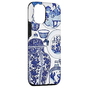 iPhone 13 Chinoiserie Pottery Toile Blue and White Case