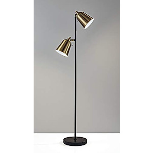 ADESSO 3237-01 Floor-Lamps, Matte Black/Antique Brass