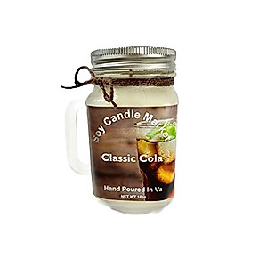 Soy Scented Candles | Handmade & Highly Aromatic Candles Burns Upto 85 Hours in Glass Jar - Perfect for Home Decor, Wedding, Birthday, Dinner (Classic Cola, 16 oz)
