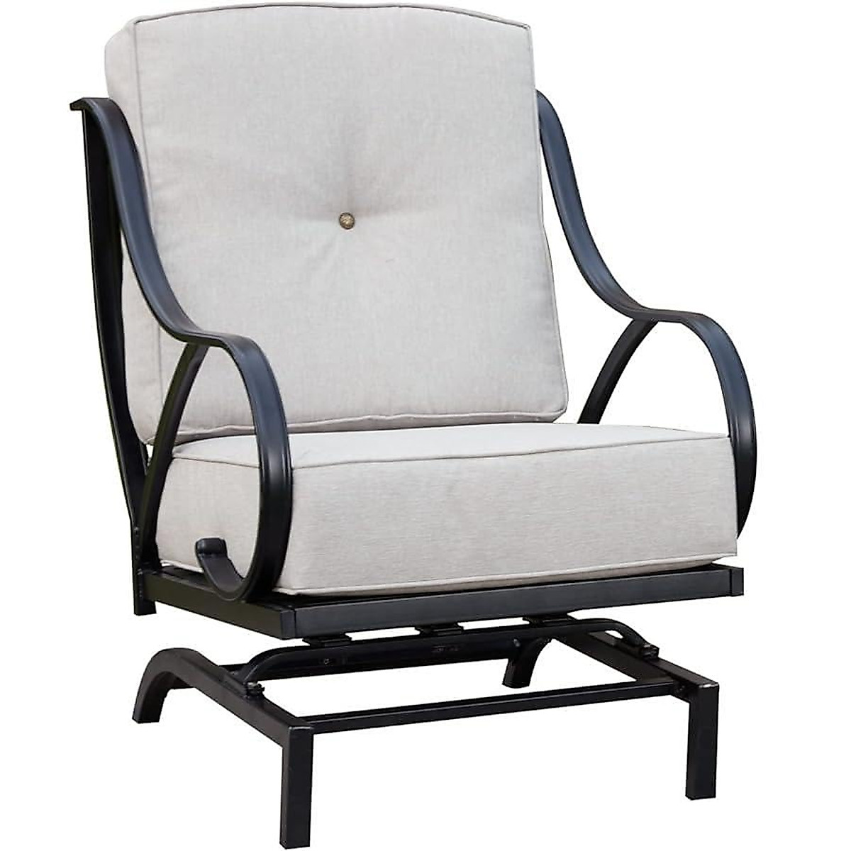 LOKATSE HOME 2 Piece Patio Outdoor Dining Chair Bistro Conversation Set Metal Frame Furniture with Cushion, Beige