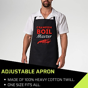 chef Cook Black Cooking Aprons- Crawfish Boil Master Cajun Seafood Festival Cooking T-Shirt Black Apron, One Size Fits All