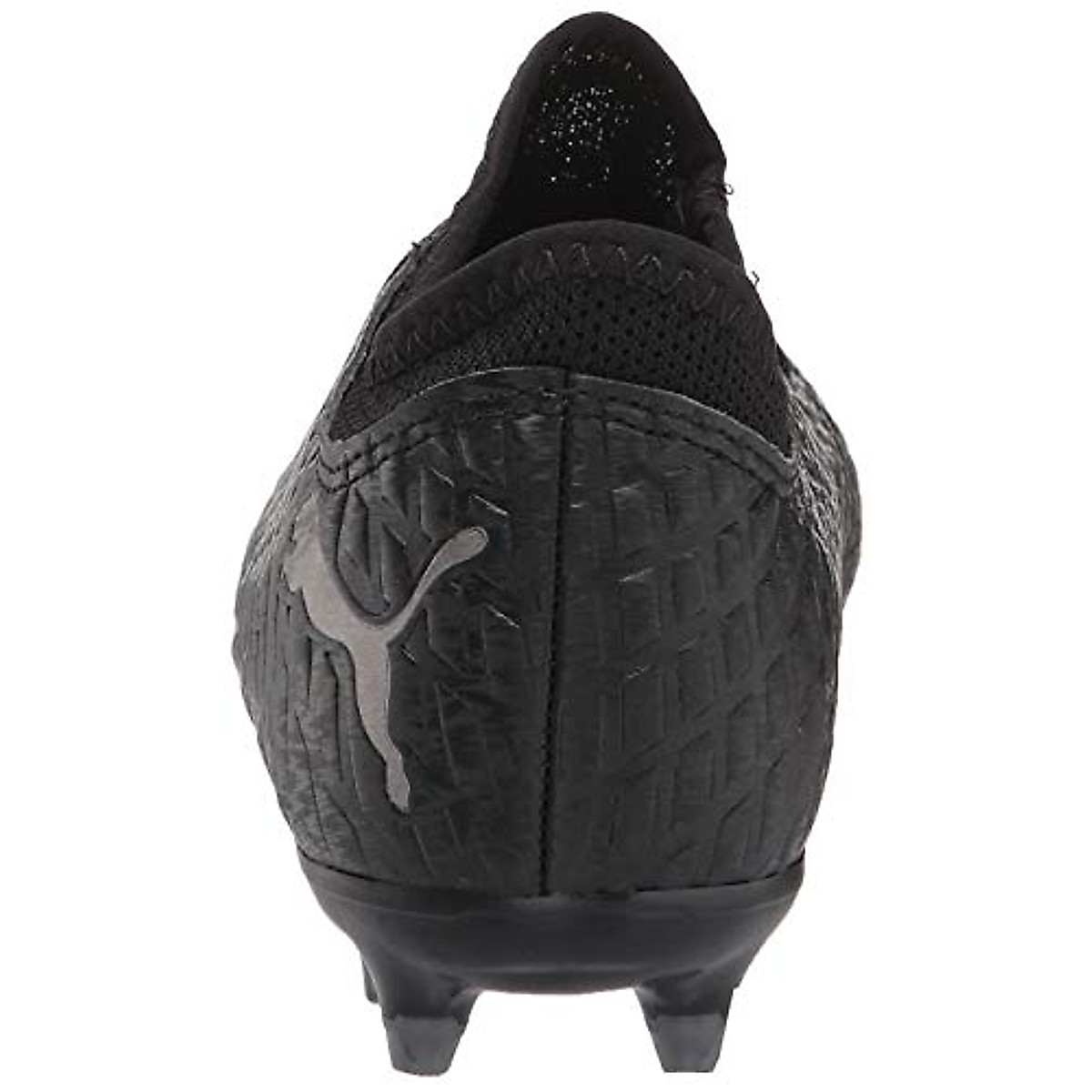 PUMA Unisex-Child Future 4.4 Firm/Artificial Ground Soccer Shoe, Black Black Aged Silver, 3 M US Little Kid