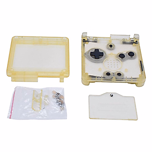 Meijunter Replacement Housing Shell Case for Gameboy Advance SP GBA SP Console(Transparent Clear Yellow)