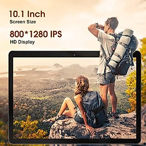 SGIN 10 Inches Tablet Computer, 2GB RAM 64GB ROM, Android 12 IPS Display, Quad-Core Processor 1.6GHz, 5000mWh Battery, TF Card 32GB Expansion, GPS, Bluetooth, Black, WiFi