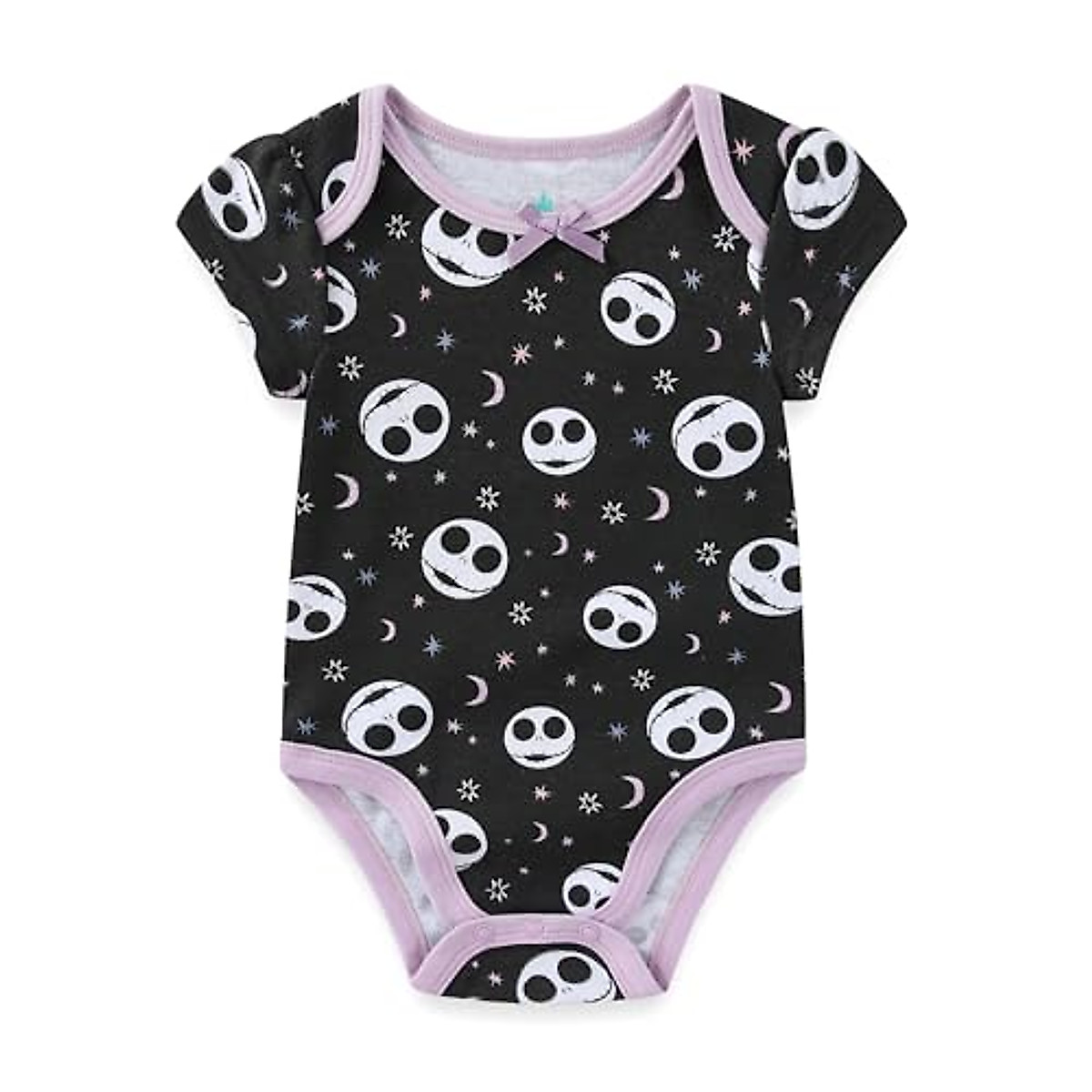 Disney Nightmare Before Christmas Sally and Jack Girls’ 3 Pack Bodysuit for Newborn and Infant – Purple/Grey/Black