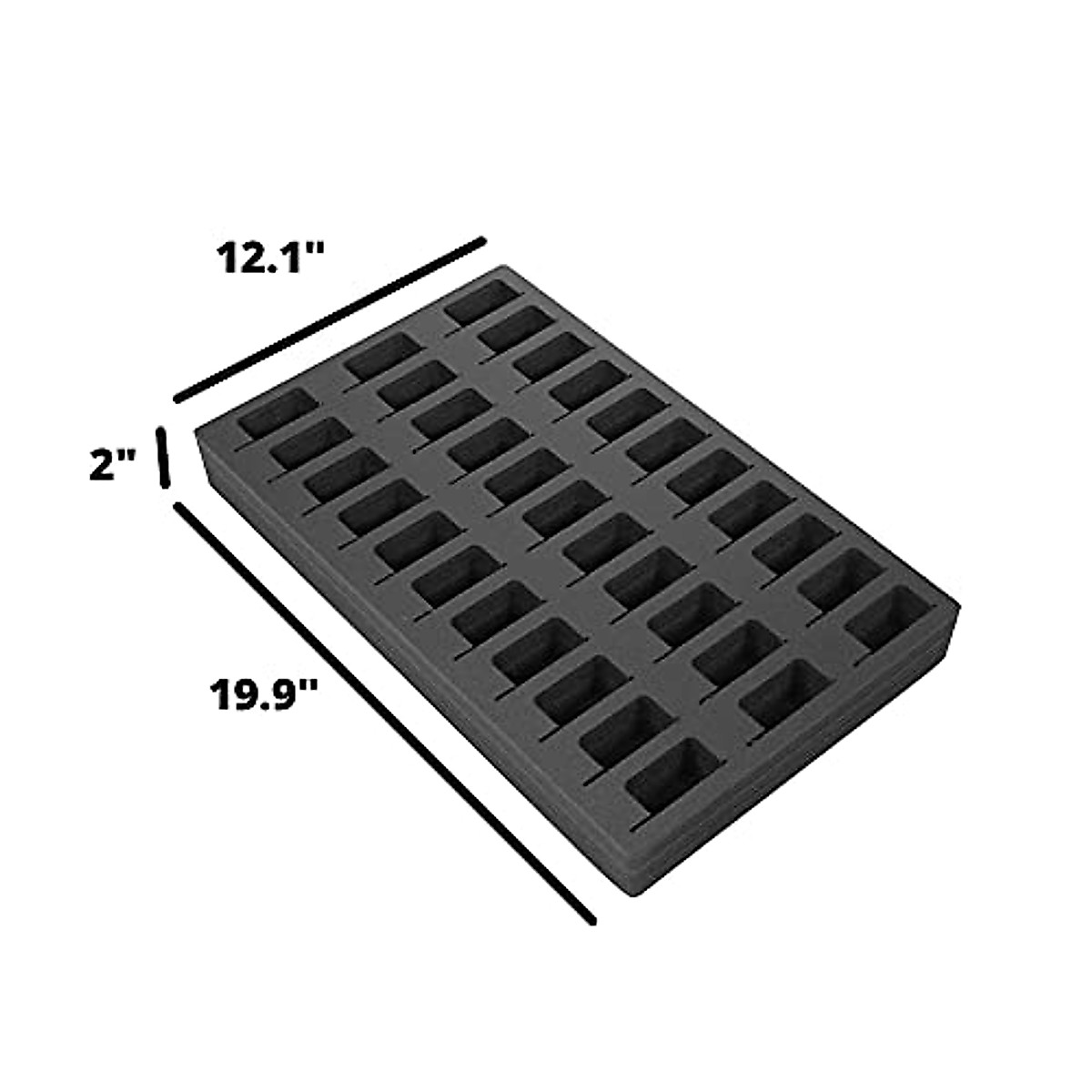 Polar Whale 2 Cocktail Capsule Drawer Organizers Tray Insert Compatible with Bartesian for Kitchen Home Bar Party Waterproof Washable Black Foam 33 Compartment 12.1 x 19.9 Inches