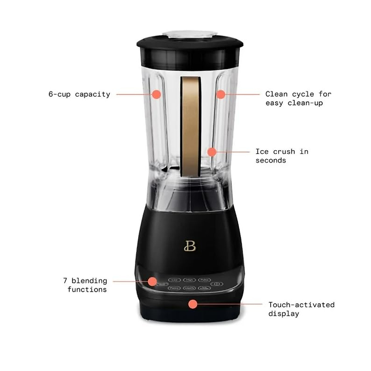 Generic Beautiful High Performance Touchscreen Blender, Black Sesame by Drew Barrymore
