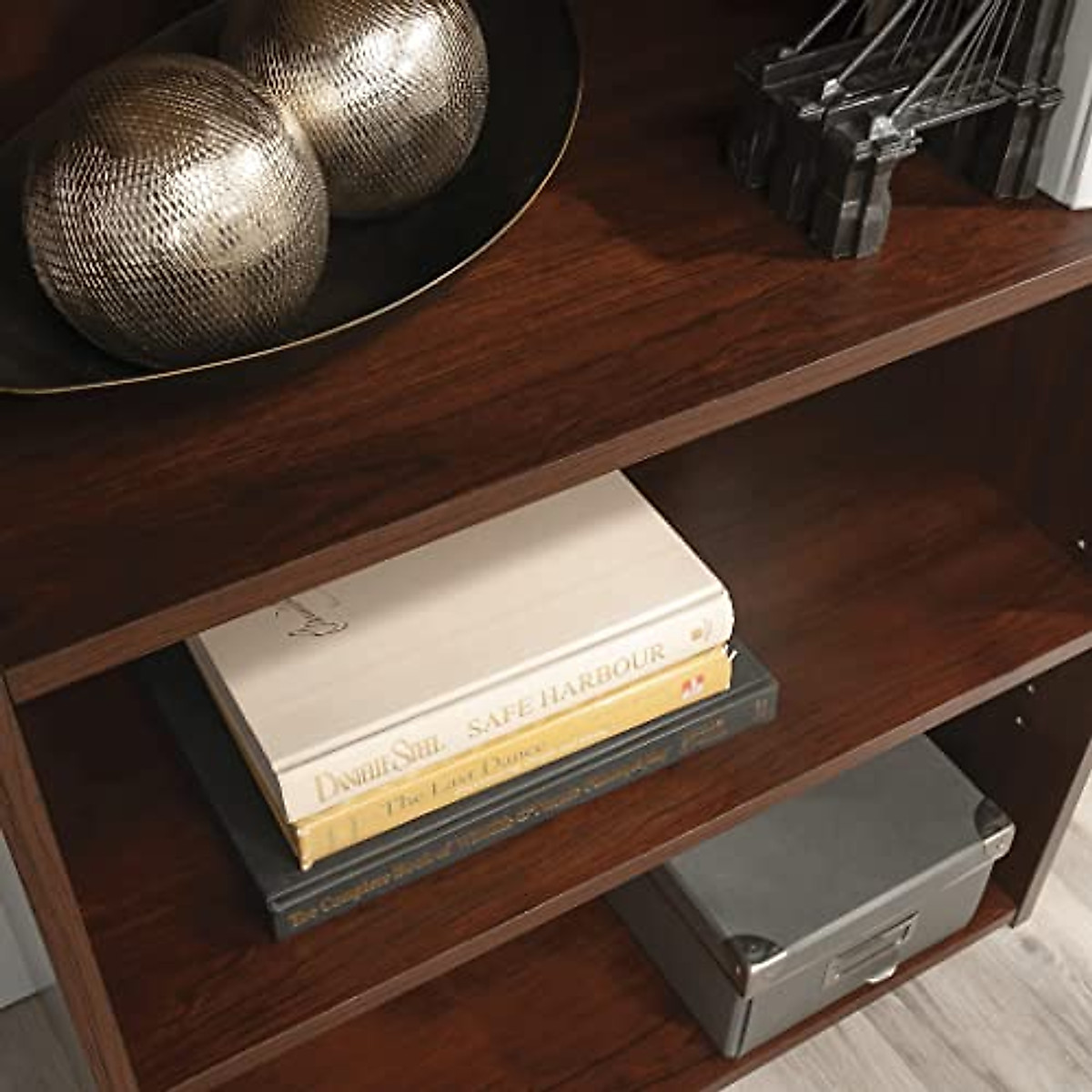 Sauder Beginnings 3-Shelf Bookcase, Brook Cherry finish