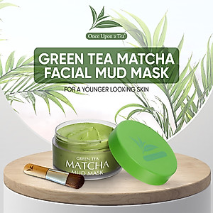 Green Tea Matcha Facial Mud Mask, Removes Blackheads, Reduces Wrinkles, Nourishing, Moisturizing, Improves Overall Complexion, Best Antioxidant, Younger Looking Skin, All Skin Face Types
