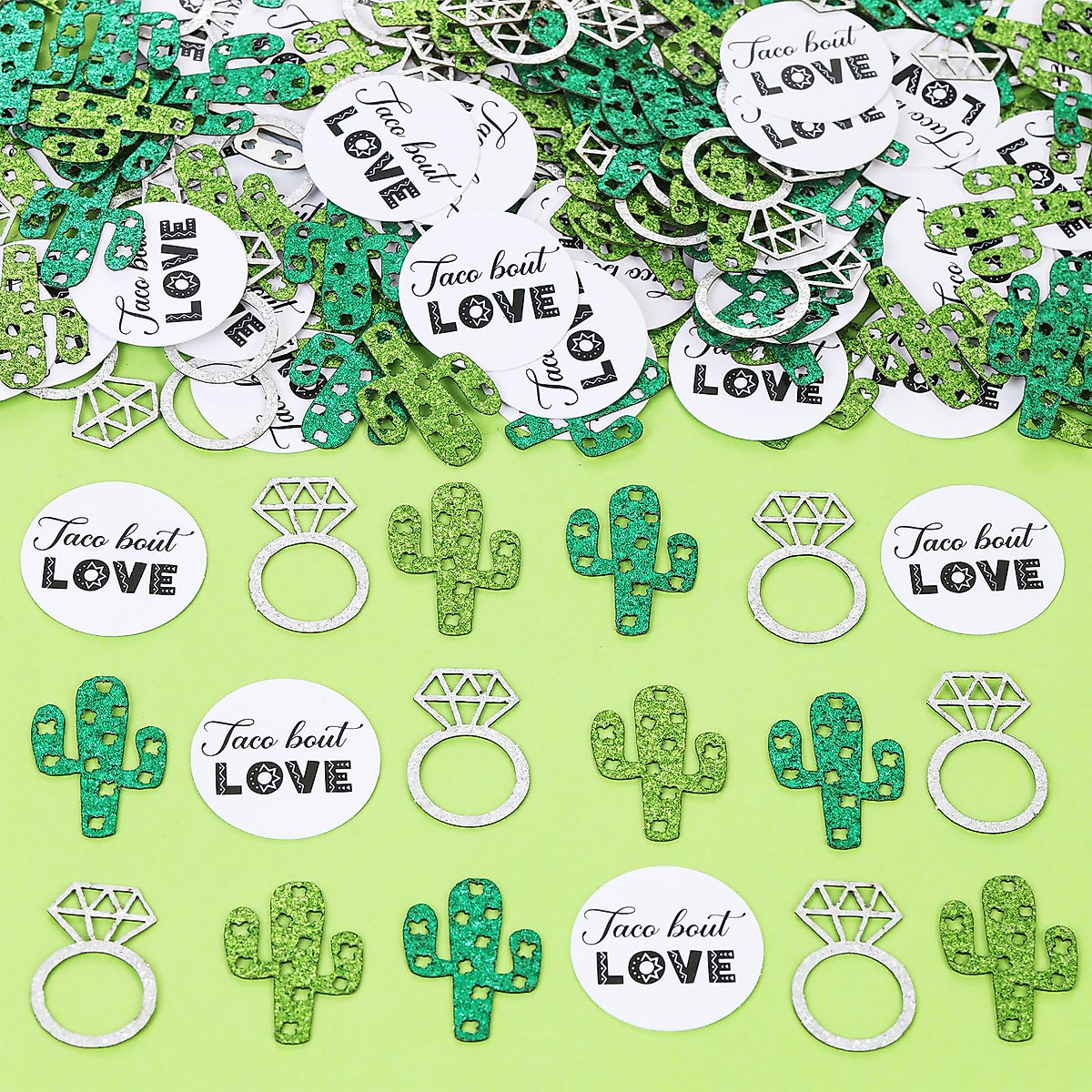Kreatwow Fiesta Bachelorette Party Decorations 200pcs Taco Bout Love Confetti Mexican Fiesta Bridal Shower Party Supplies Cinco De Mayo Party Cactus Table Decors Scatter for Wedding Engagement