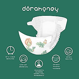 Dorahoney Baby Diapers Size M (12-18 lb),142 Count Disposable Baby Diapers, Soft and Breathable Diapers for Newborn, Skin-Friendly and Unscented Protection