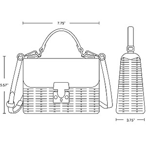 Madison West - The Madeline Crossbody Sunbleached Straw Bag Top Handle Satchel Bag for Women - Bone