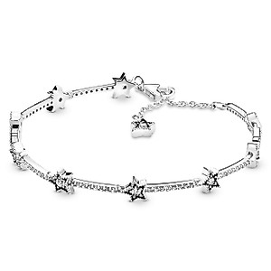 Pandora Celestial Stars Bracelet - Sterling Silver & Cubic Zirconia Bracelet for Women - Gift for Her - 7.1"