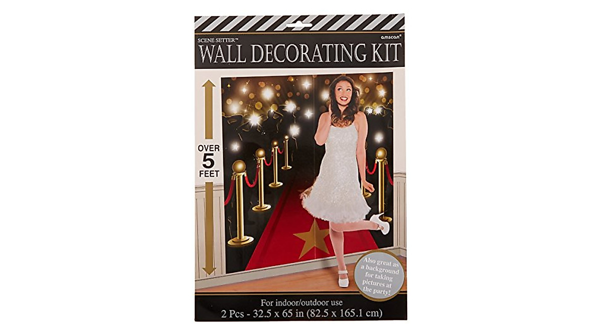 Hollywood Scene Setters Wall Decorations - Red Carpet 2-Pack