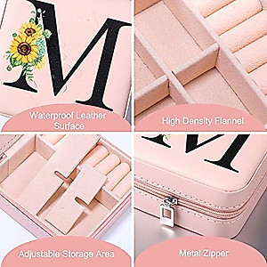 Parima Mom Christmas Gifts - Travel Jewelry Case for Women, Gifts for Mom from Daughter, Mom Gifts for Women, Birthday Gifts for Mom, Christmas Gifts for Mom - Letter C, Pink