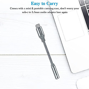 TITACUTE USB C Headphone Adapter for Galaxy S23 S22 Ultra A53 A54 USB C to 3.5mm Jack Audio Adapter Aux Cable Hi-res DAC Earphone Dongle for Samsung S21 S20 Z Flip 4 Google Pixel 6 6a 7 Pro 7a OnePlus