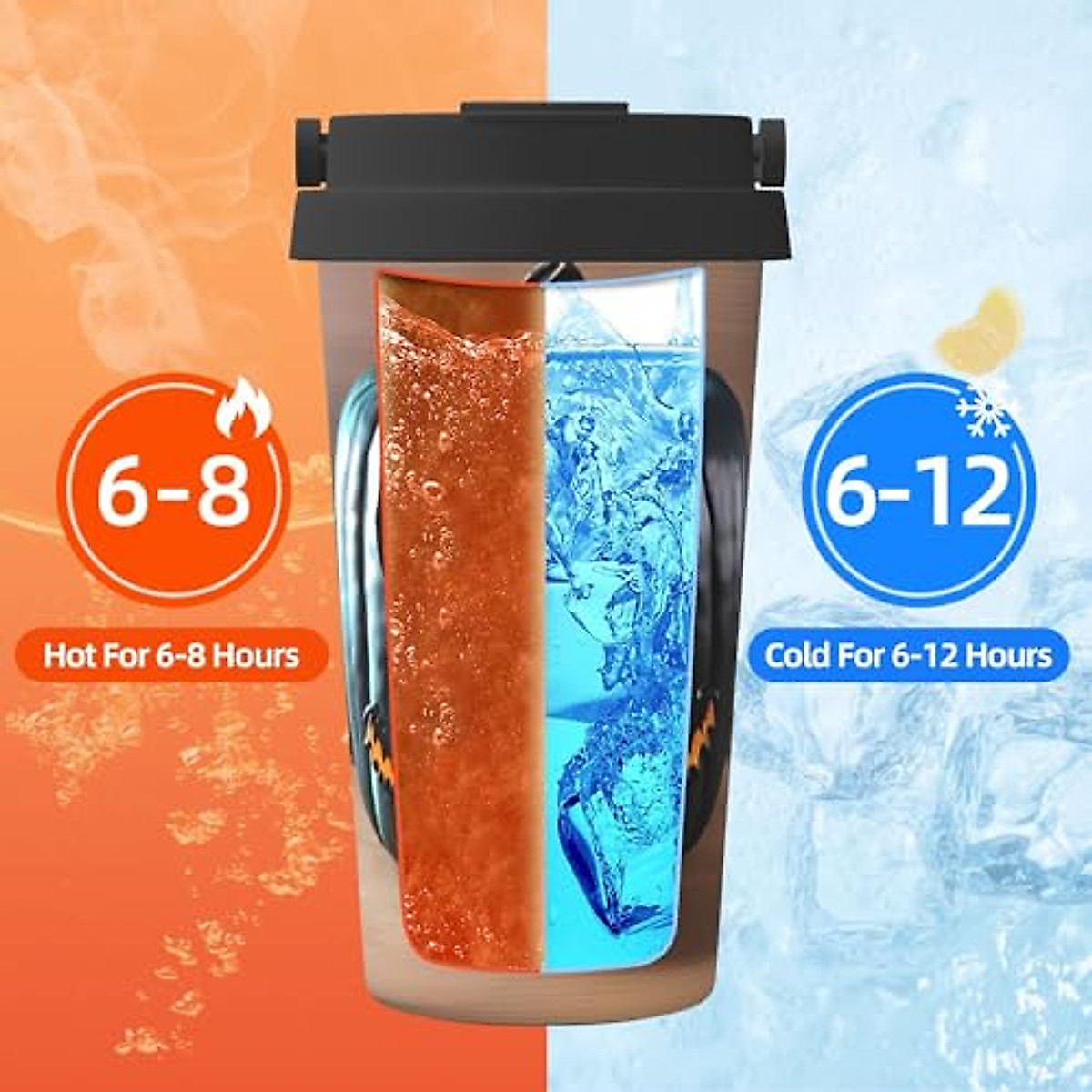 WANGXUEE halloween Bat Pumpkin Print 500ml Stainless Steel Travel Tumbler Double Wall Vacuum Insulated Coffee Mug