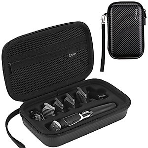 Tisnia Trimmer Case, for Philips Norelco Multigroomer All-in-One Trimmer, Series 3000 MG3750, Men's Grooming Kit, Hair Trimmer & Beard Trimmer & Hair Clipper and Attachments (Black Texture,Only Case)