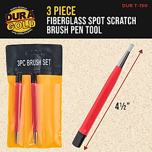 Dura-Gold Fiberglass Spot Scratch Brush Pen Tool, Pack of 3 - Clean, Sand, Scuff Surfaces, Remove Rust & Corrosion, Prep Sanding Auto Paint Scratches for Painting - Polish Metals, Cleaning Electronics