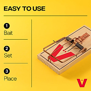 Victor M156 Metal Pedal Sustainably Sourced FSC Wood Snap Mouse Trap - 64 Traps