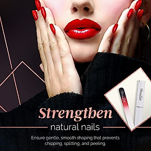 ClassyLady Glass Nail File - Crystal Nail File, Filing Board for Professional Fingernail Care and Smooth Precise Filing, Easy to Clean - Yellow/Pink with case