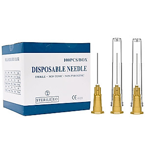 100 Pack 25 Gauge 5/8 Inch Needle, Luer Lock Industrial Dispensing Accessories Needles,Individually Wrapped