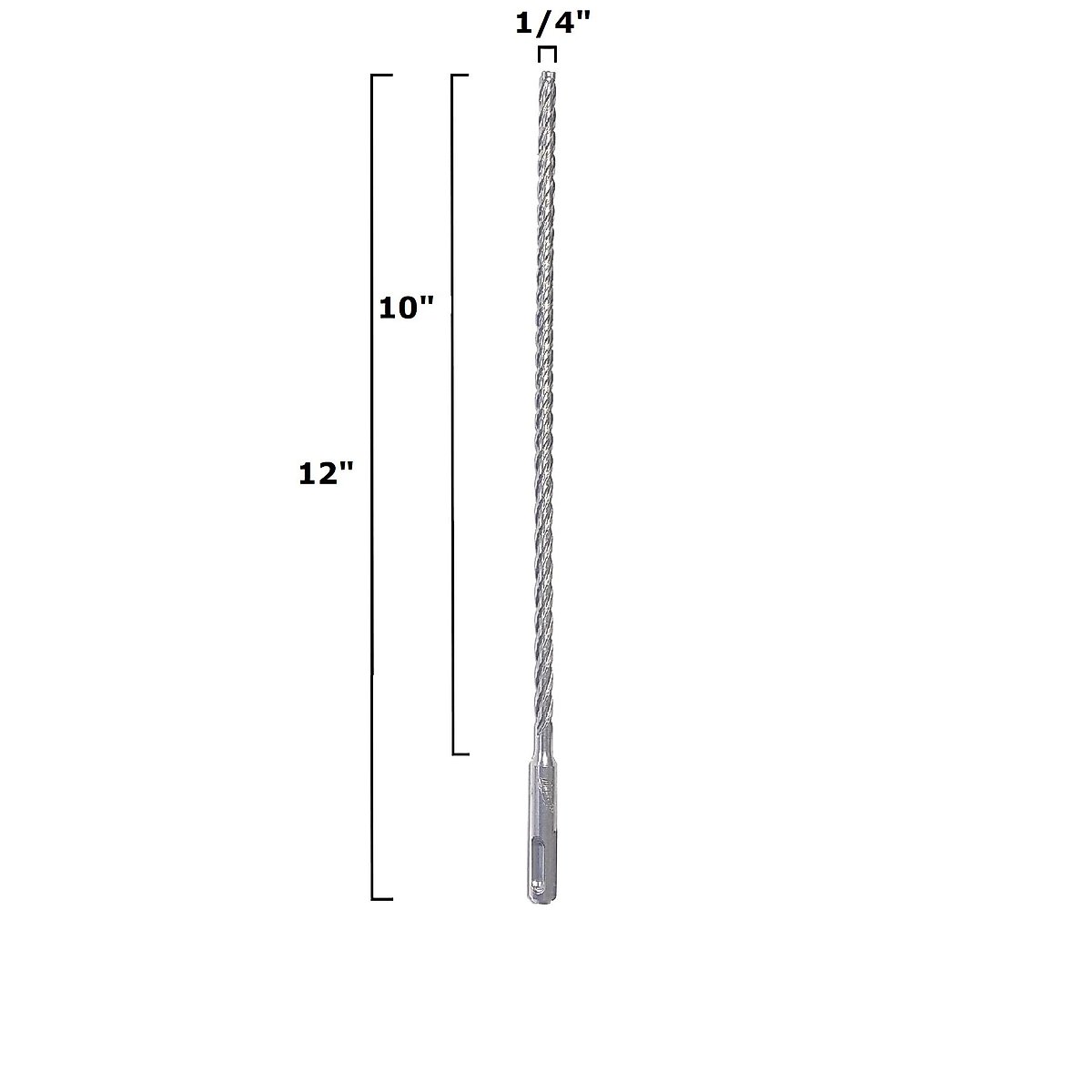 TTI Milwaukee 1/4 in. x 12 in. MX4 SDS-Plus Carbide Bit for Rotary Tool - Concrete with Rebar
