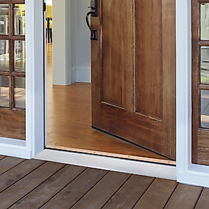 M-D Building Products 78618 5-5/8 in. x 1-1/8 in. x 73 in. Silver Adjustable Aluminum & Hardwood Threshold Kit - Versatile Solution for French and Exterior Doors