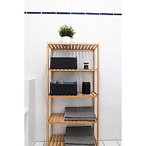 Miqio Storage Bin for Shelves | Felt and Leather | Set of 4 Boxes 12x10x6 | Rectangle Closet Baskets Foldable Box with Handles, Gray Storage Bins, Storage Boxes for Home Office Car Dormroom