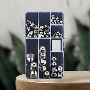 YOOYEH 50PCS 1/4-20 Acorn Cap Dome Head Nuts 304 201 316 Stainless Steel Nut Set Acorn Cap Nuts Decorative Dome Nuts