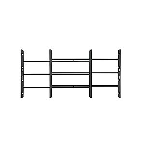 Grisham AWG Fixed Window Security Bars, (Black, 3Bars)14''H x 22''- 38''1/2 Adjustable Width Window Safety Guards for Children, Tubular Steel, Rust Resistant