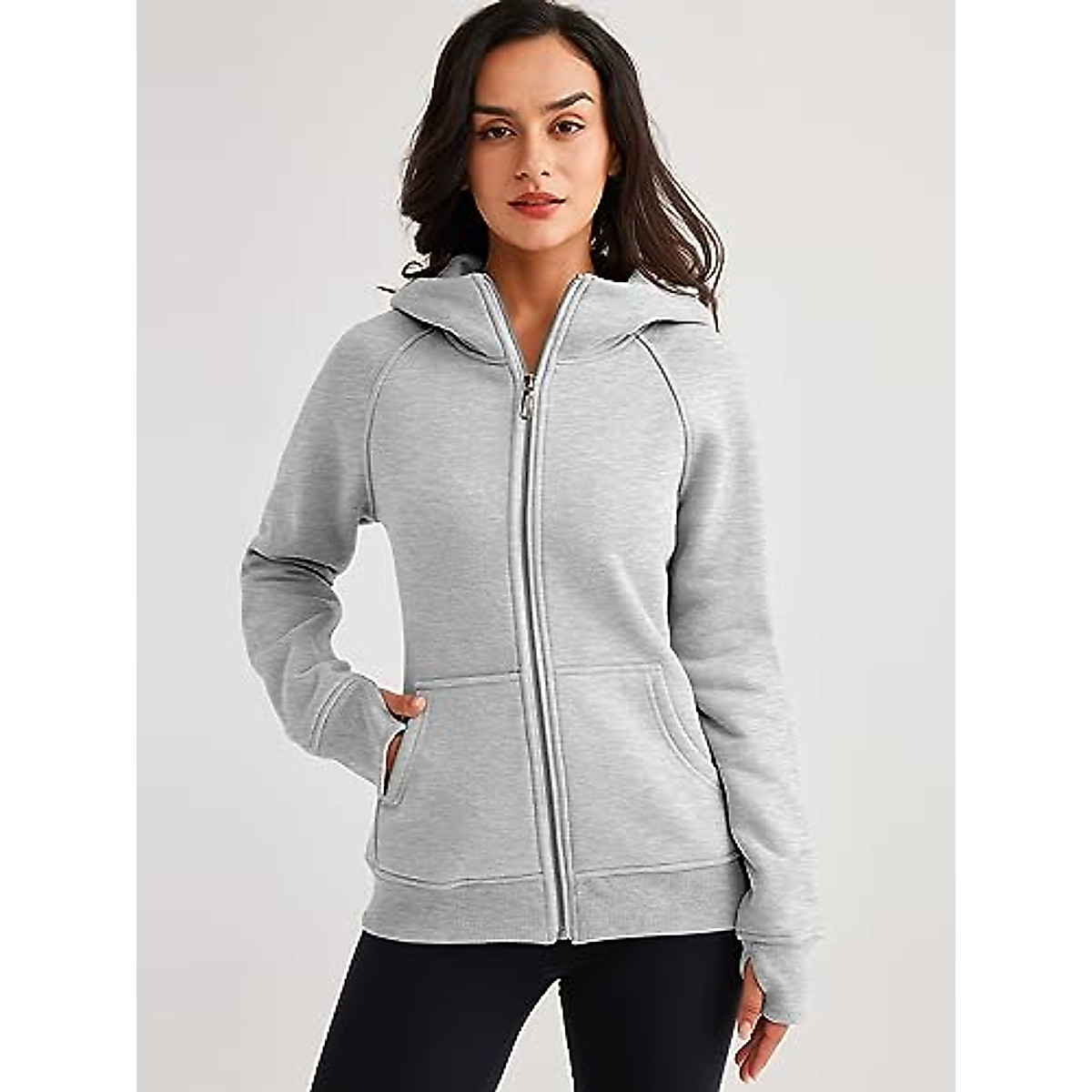 Trendy Queen Womens Fleece Jackets Full Zip Sweatshirts Oversized Hoodies Long Sleeve Sweaters With Pockets Winter Fall Outfits Y2k Fashion Teen Girls Clothes