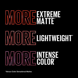 Maybelline Color Sensational Ultimatte Matte Lipstick, Non-Drying, Intense Color Pigment, More Ruby, Ruby Red, 1 Count